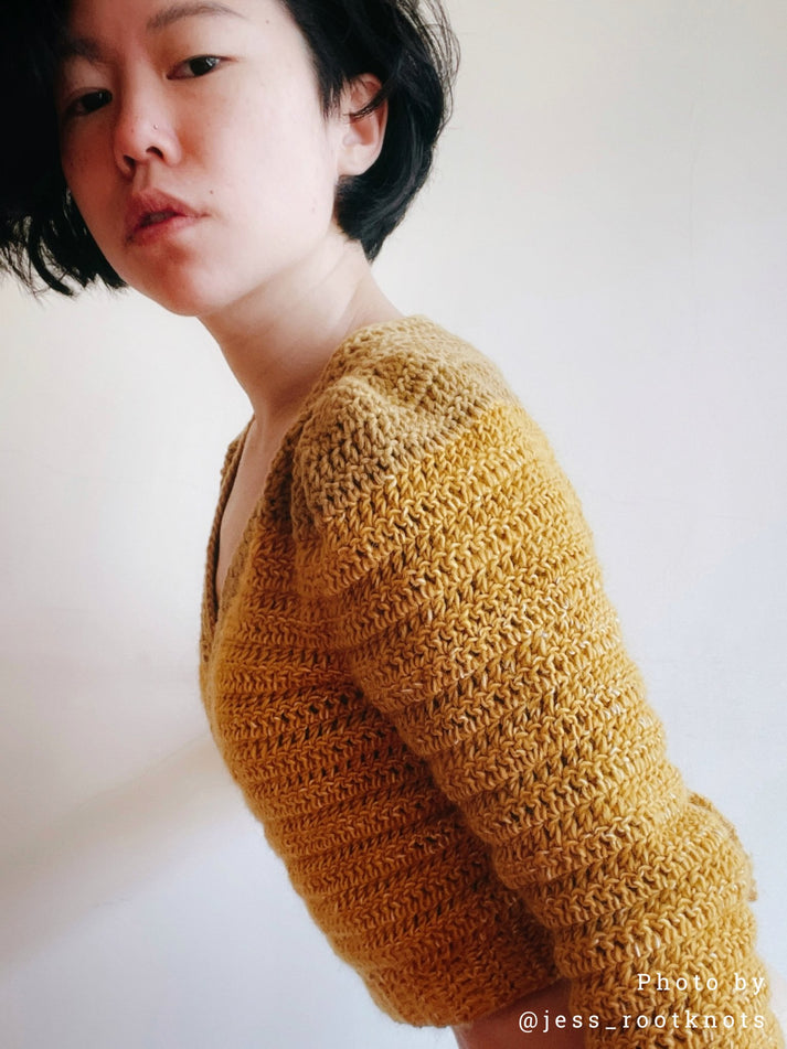 AURORA crochet tutorial: Wrap cardigan with shoulder puffs – Maana Crafts
