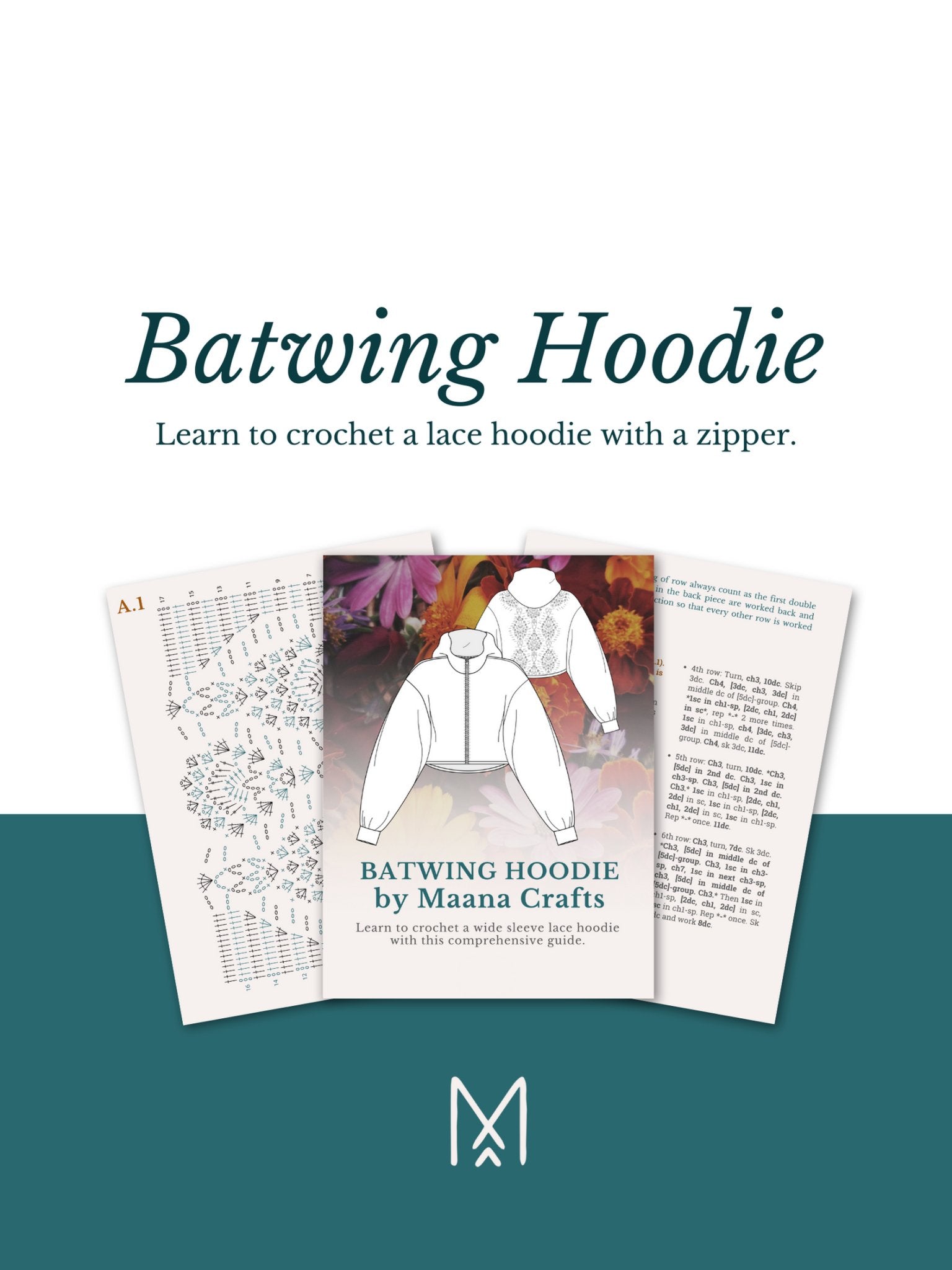 BATWING HOODIE crochet pattern: Oversize cropped hoodie – Maana Crafts