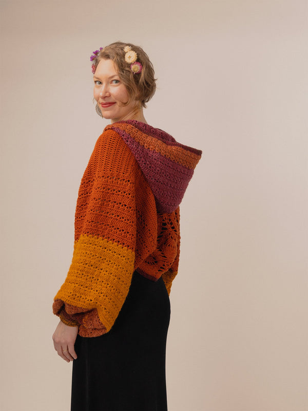 BATWING HOODIE crochet tutorial: Oversize cropped hoodie – Maana Crafts