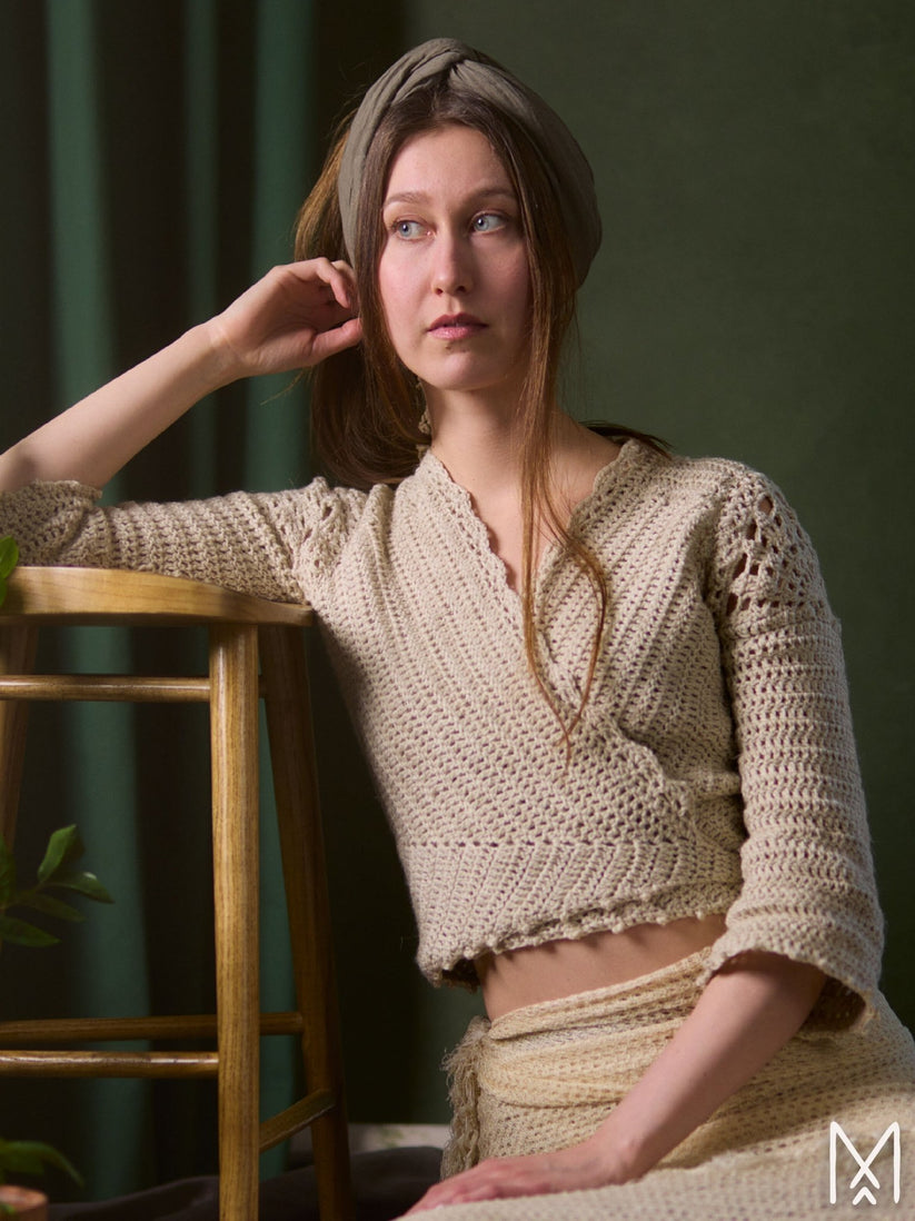 WILLOW crochet tutorial: Wrap top with lace details – Maana Crafts